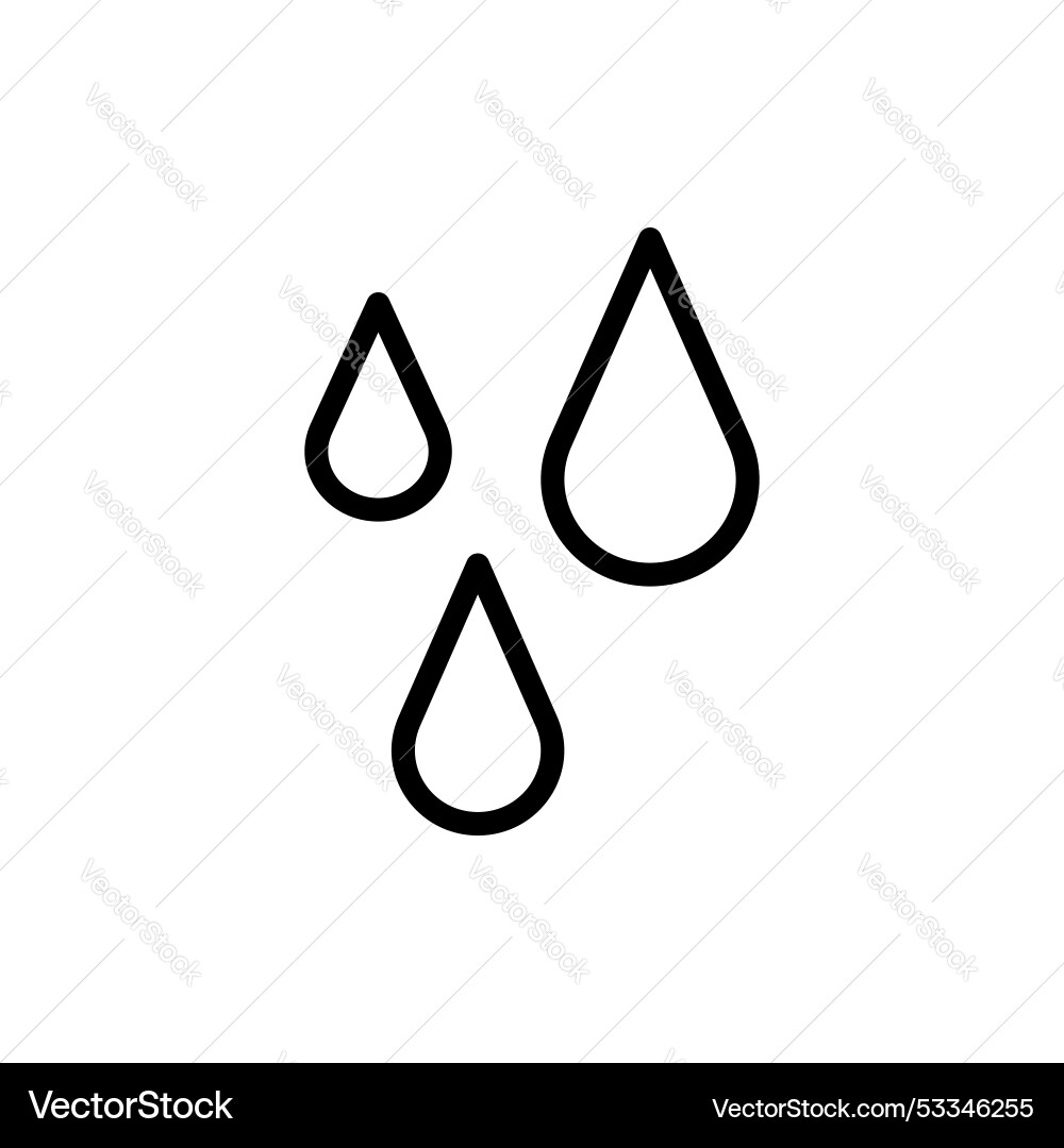 Tear drop line icon isolated on white background Vector Image