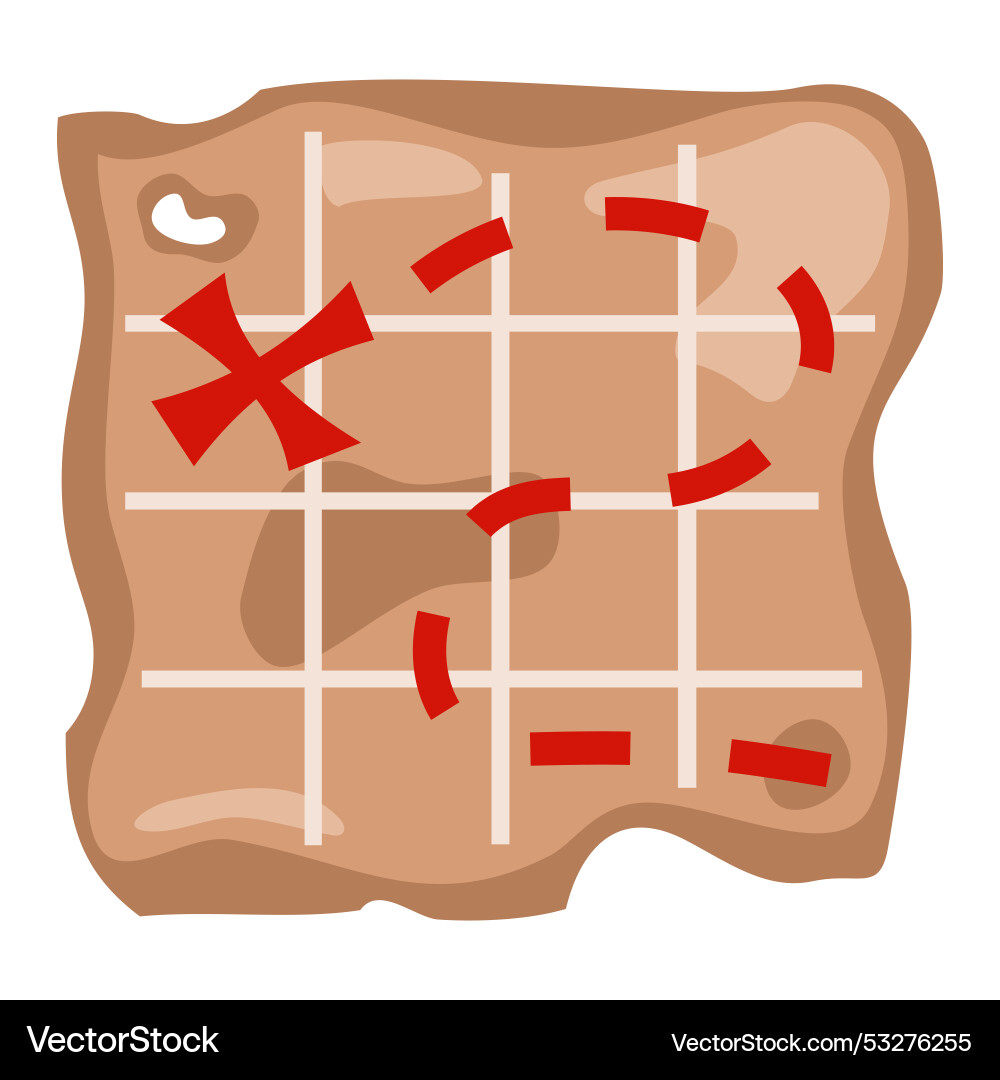 Treasure map cartoon icon Royalty Free Vector Image