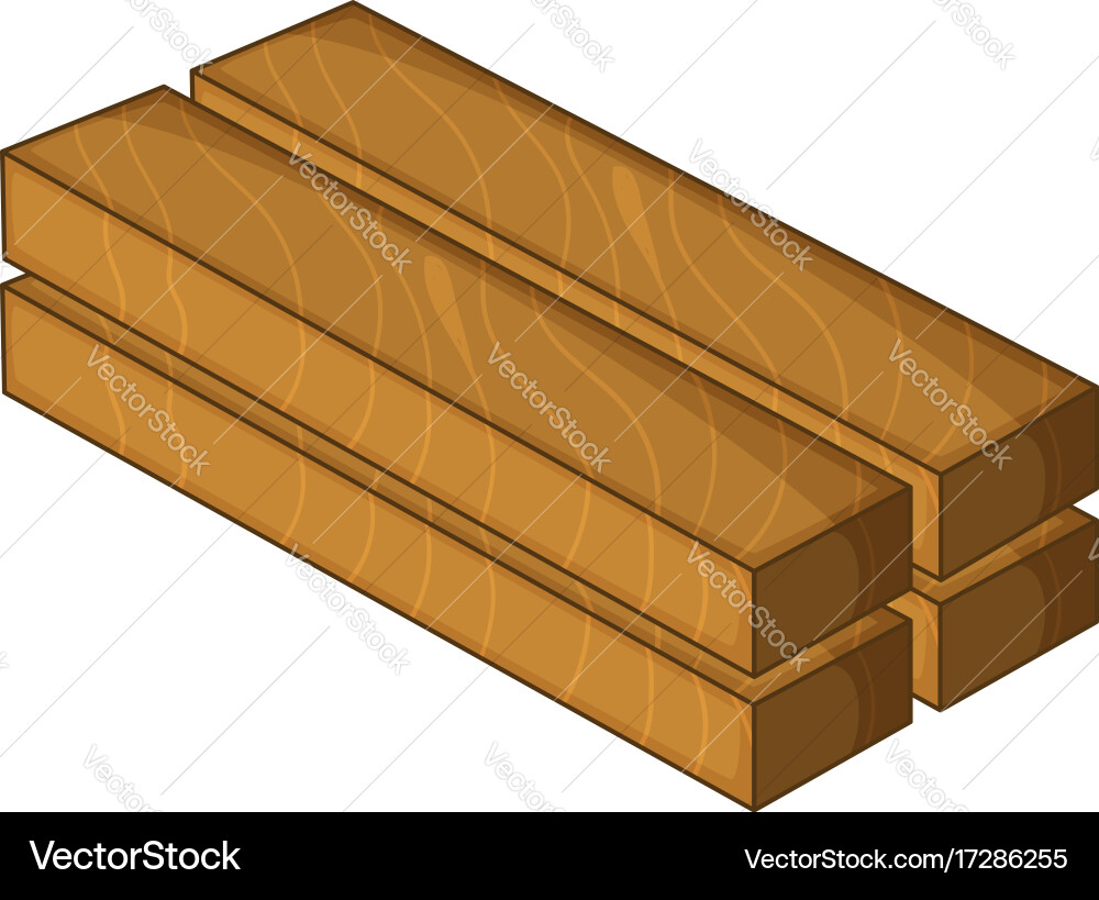 Wood block icon cartoon style Royalty Free Vector Image