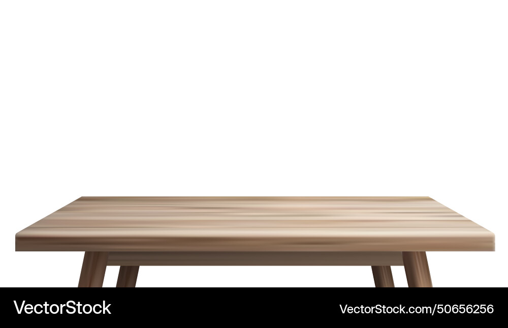 3d light wooden tabletop isolated on white back Vector Image