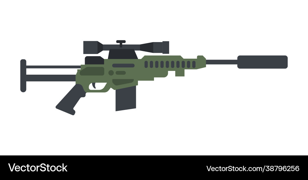 Cartoon Sniper Rifle Royalty Free Vector Image