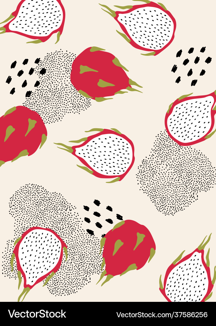 Dragon fruit pattern Royalty Free Vector Image
