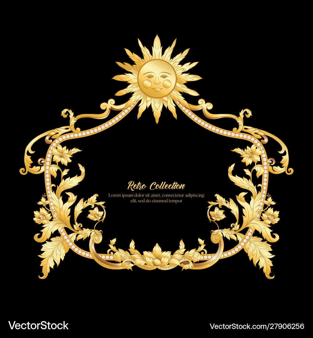 Elements in baroque rococo victorian Royalty Free Vector