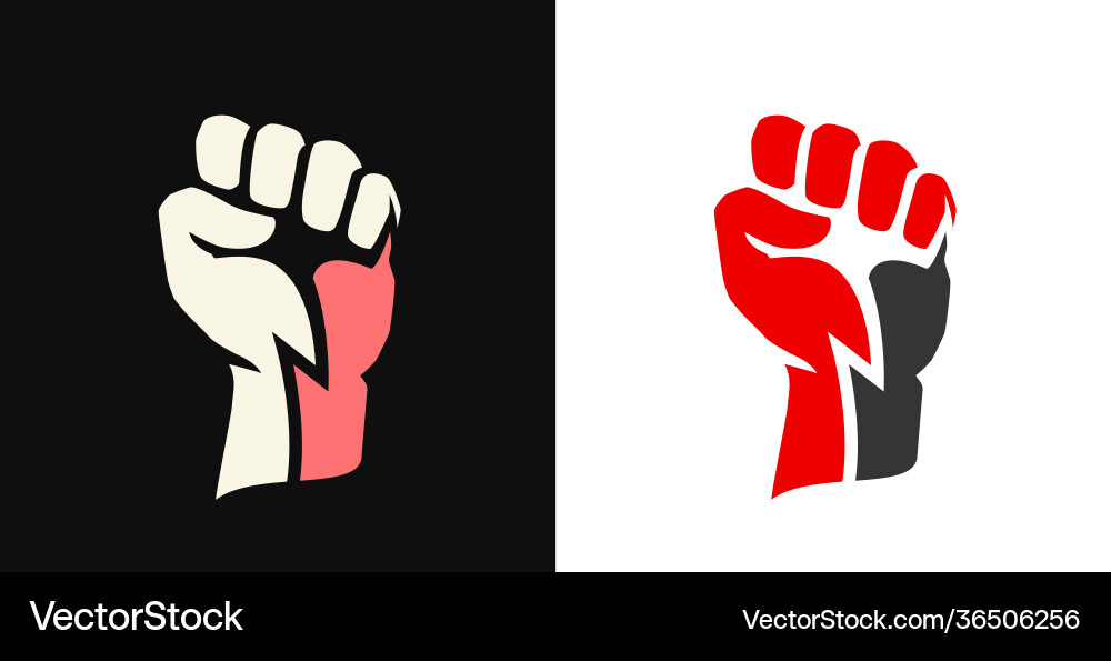 Fist clenched power strength icon logo Royalty Free Vector