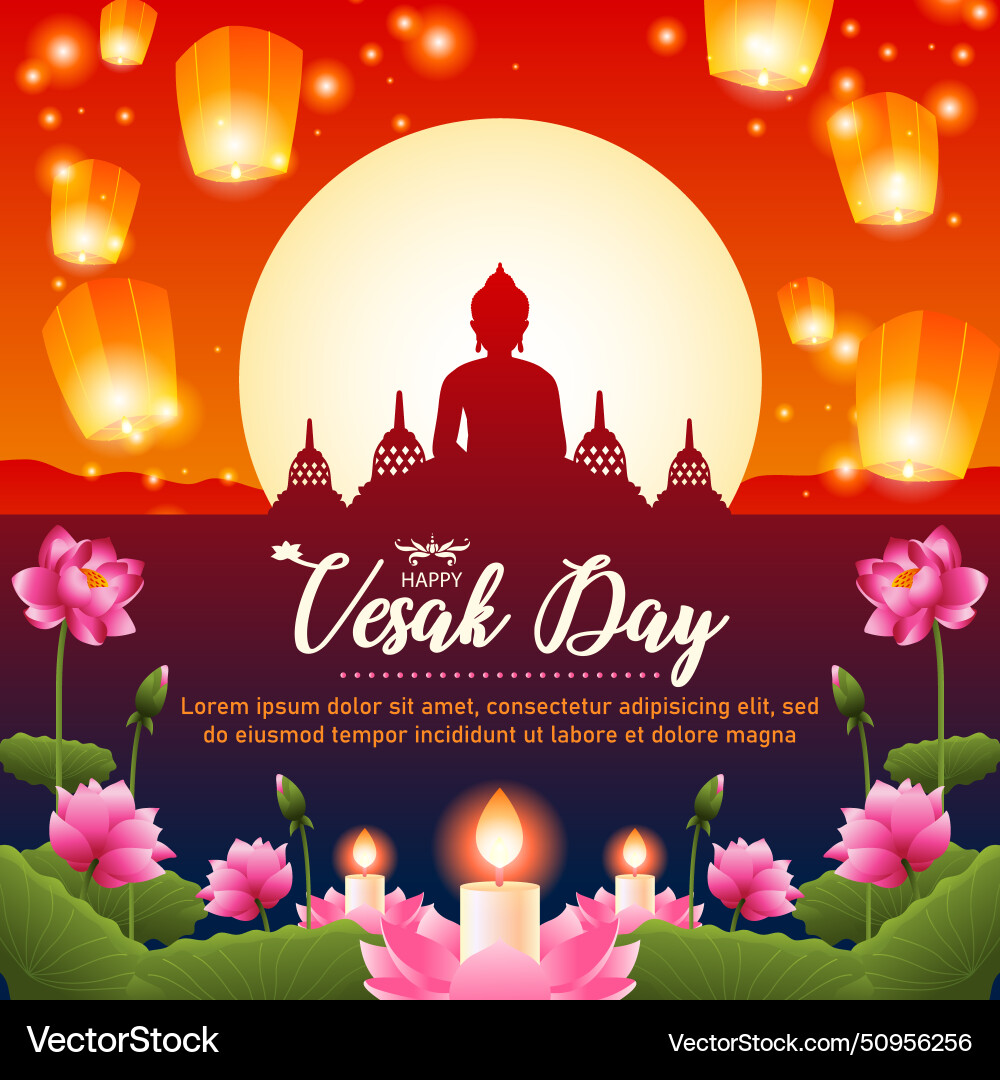 Happy vesak day Royalty Free Vector Image - VectorStock