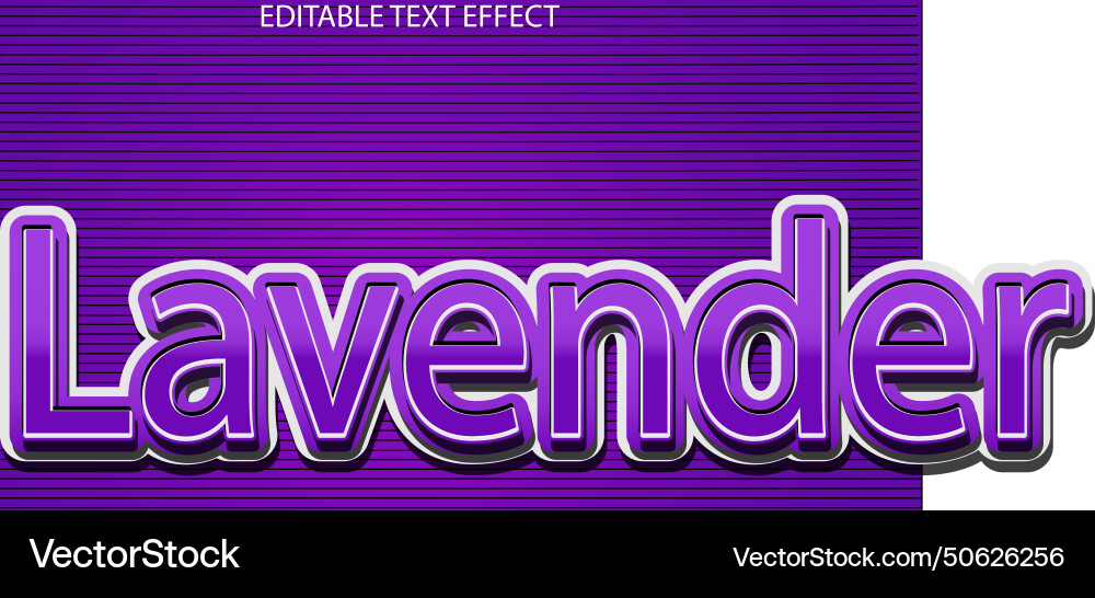 Lavender editable text effect 3 dimension emboss Vector Image