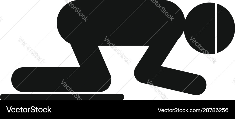 Man prayer icon simple style Royalty Free Vector Image