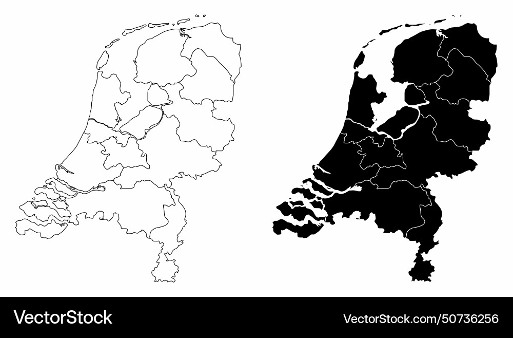 Netherlands administrative maps Royalty Free Vector Image