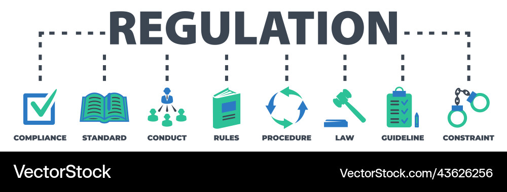 Regulation & Compliance Icons Royalty Free Vector Image