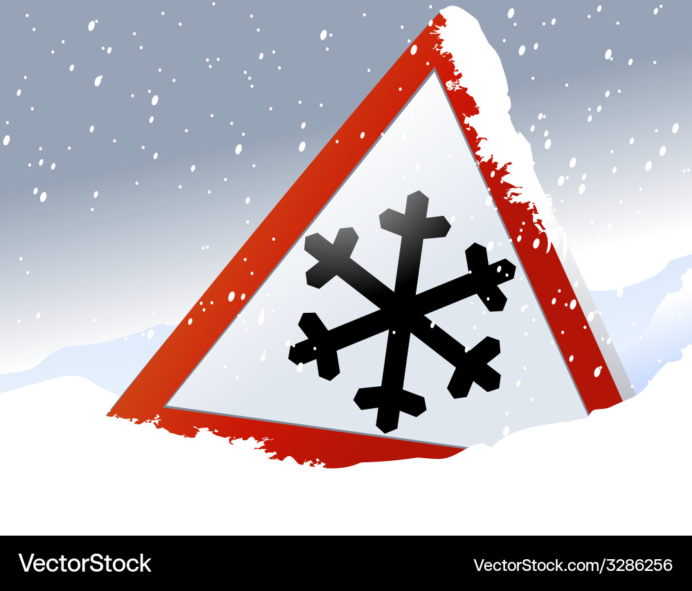 Winter road sign Royalty Free Vector Image - VectorStock