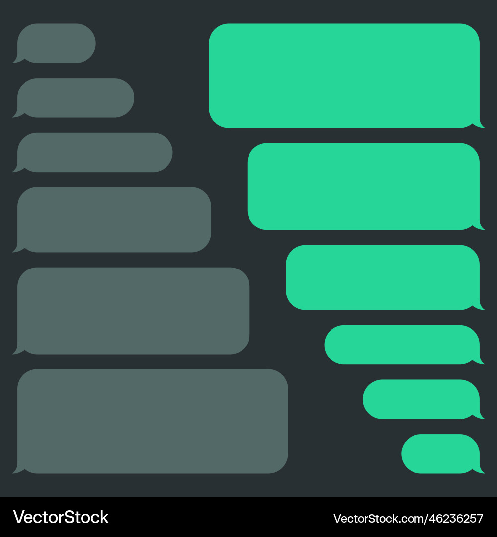Blank various message bubbles green chat Vector Image