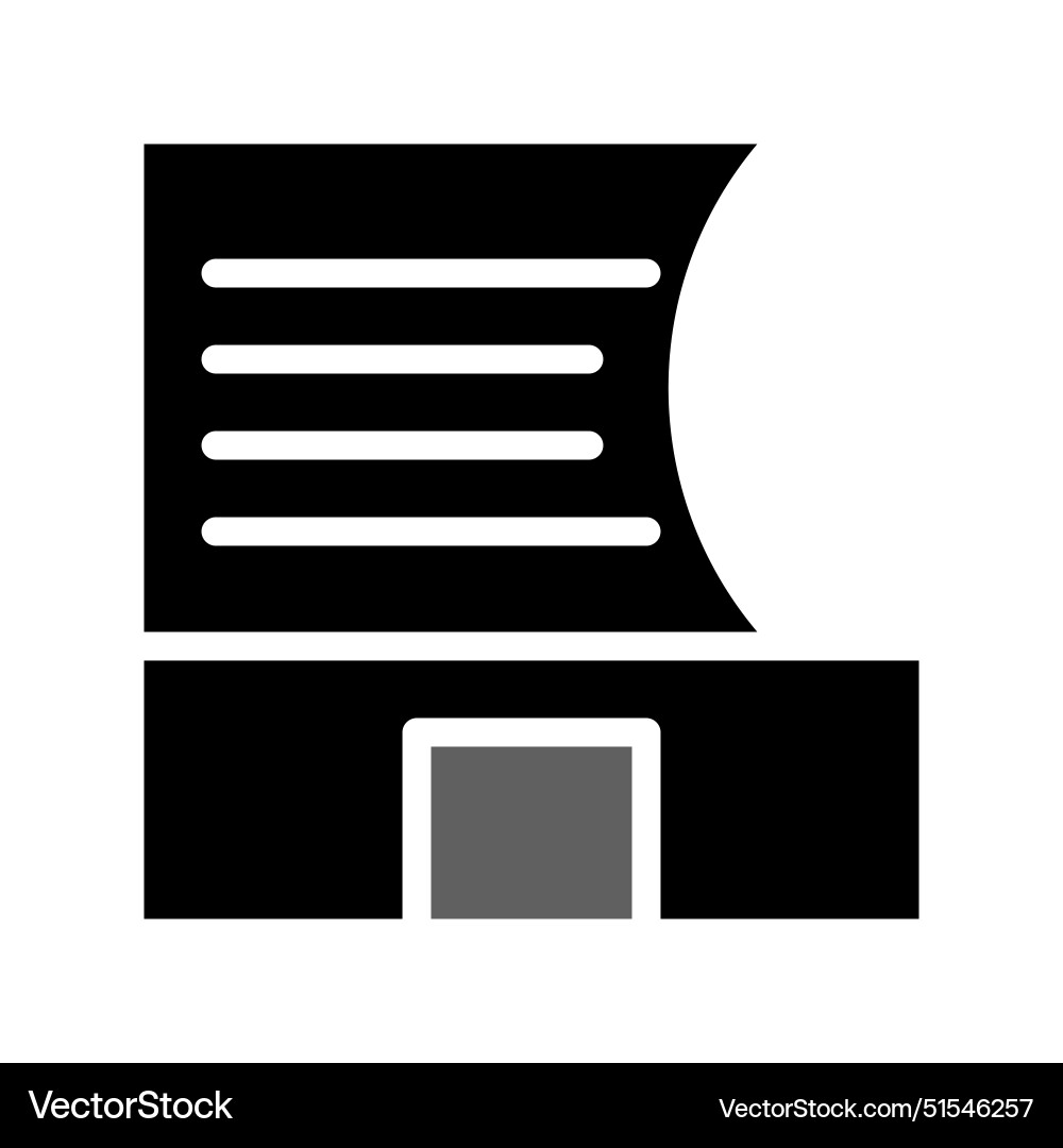 Building icon solid grey black Royalty Free Vector Image