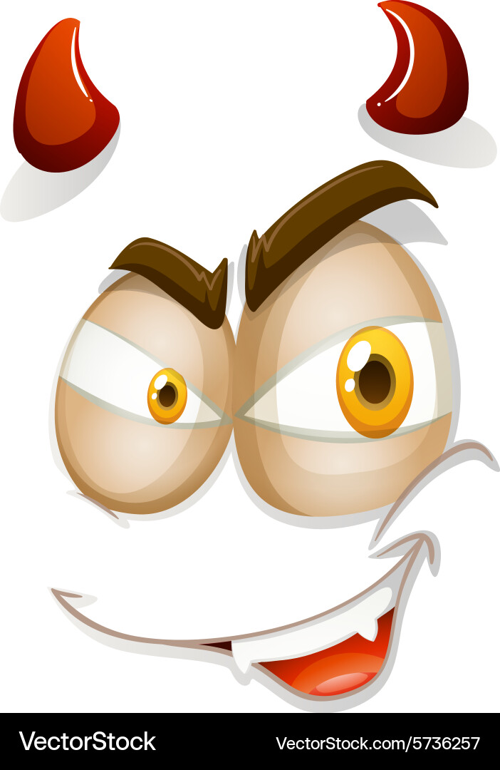 Devil face on white Royalty Free Vector Image - VectorStock