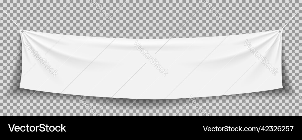 Fabric banner hanging white textile Royalty Free Vector