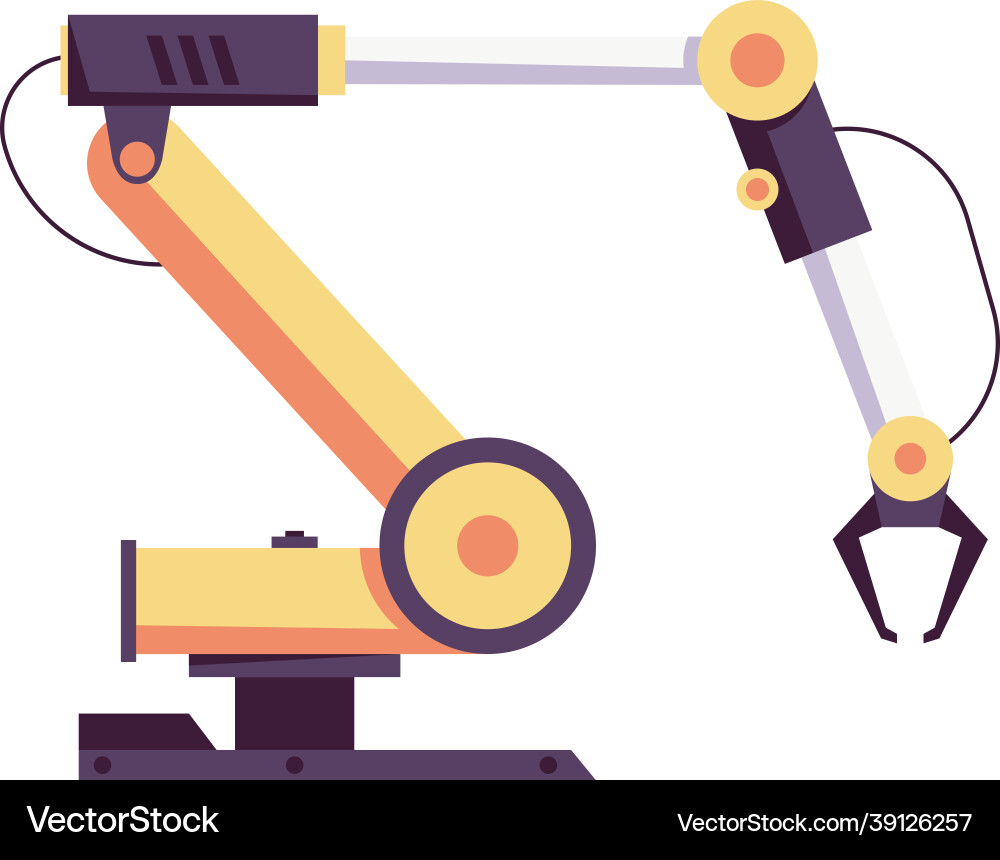 Flat robotic arm Royalty Free Vector Image - VectorStock
