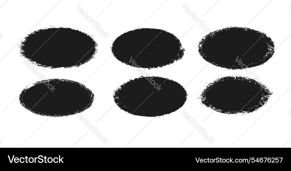 Grunge Oval Ellipse Pack Royalty Free Vector Image