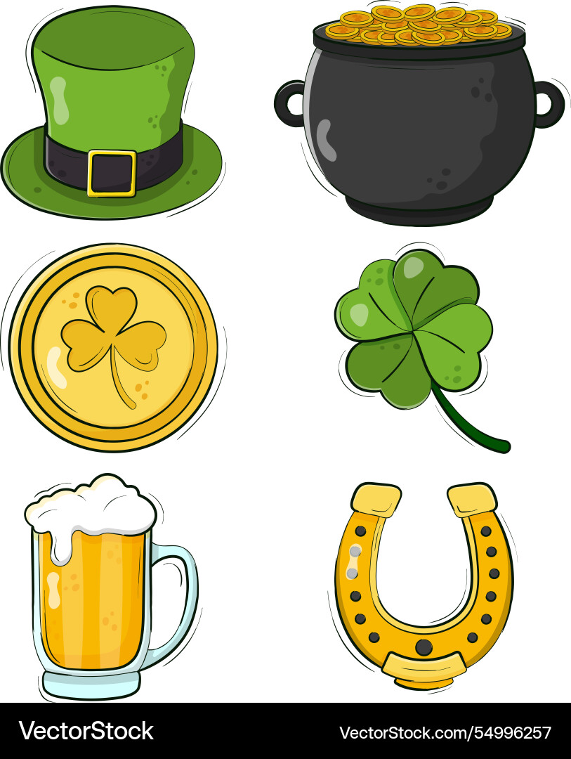 Hand-drawn st patricks day element collection Vector Image