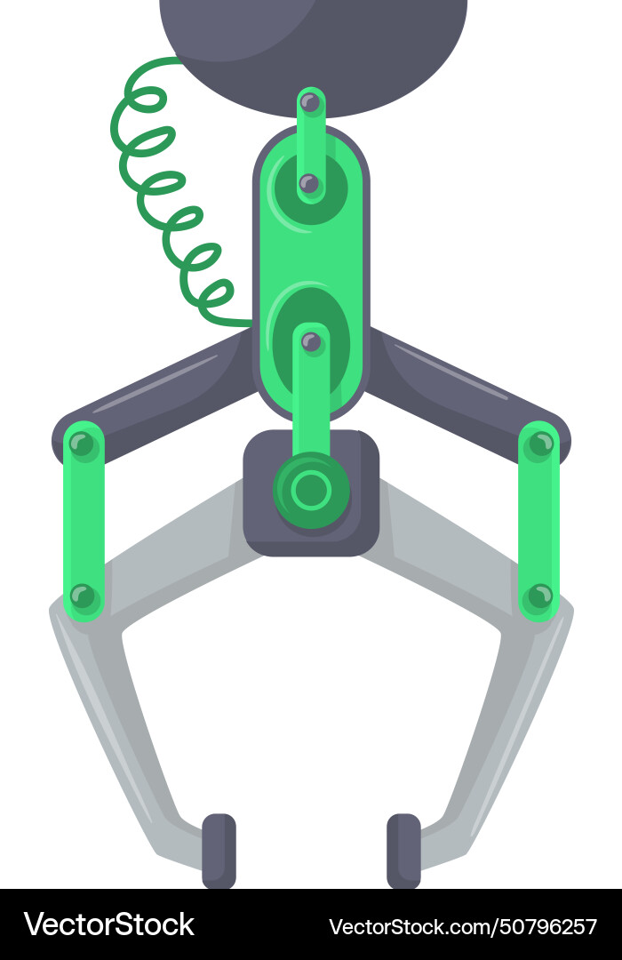 Mechanical grabber tool cartoon robotic claw icon Vector Image