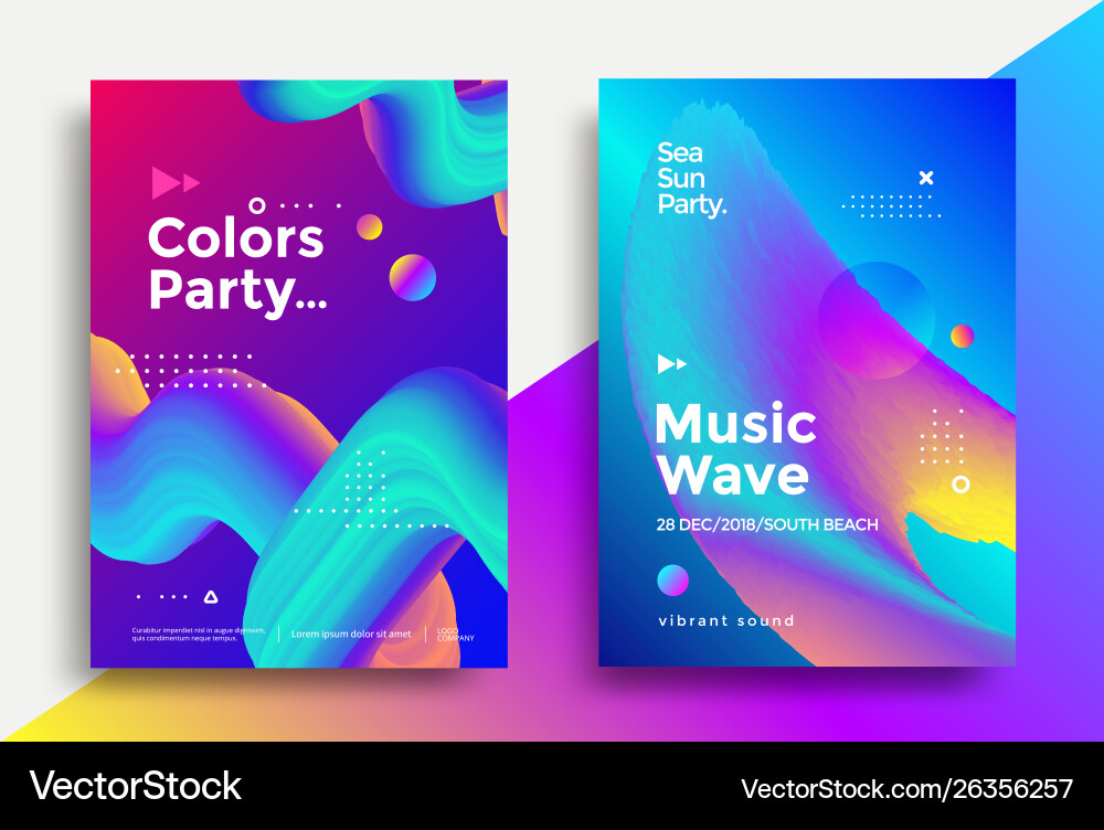 Music Wave Party Poster Royalty Free Vector Image