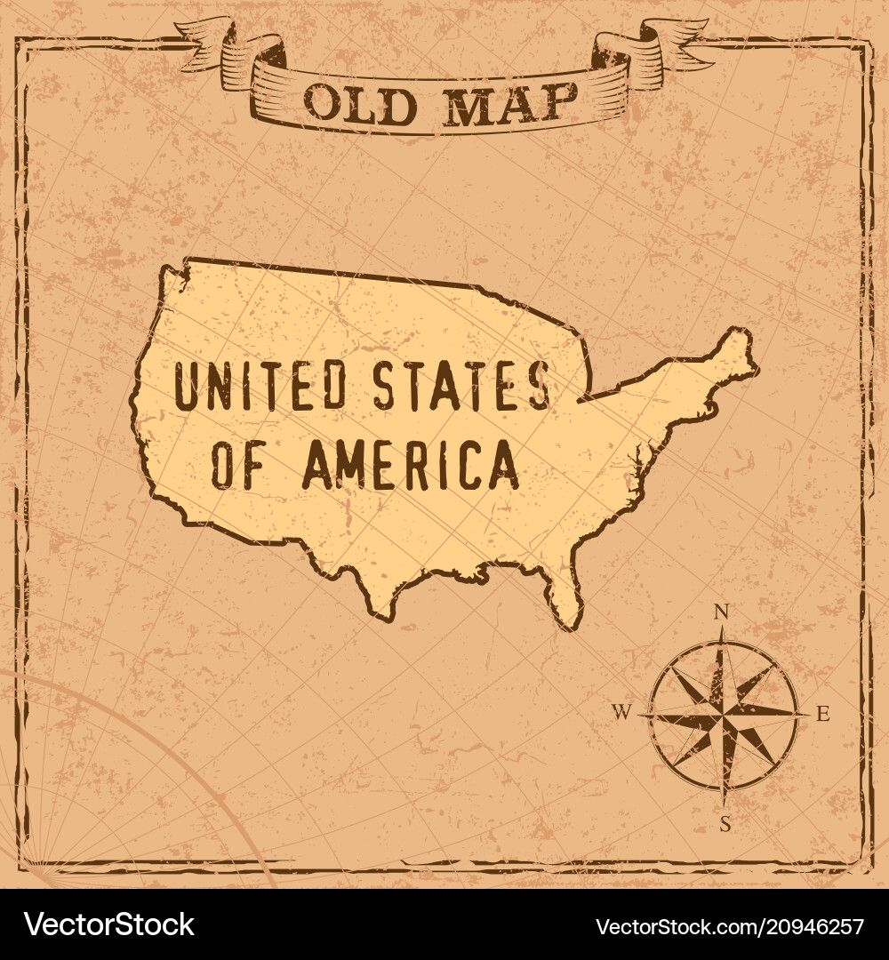 Old style usa map Royalty Free Vector Image - VectorStock