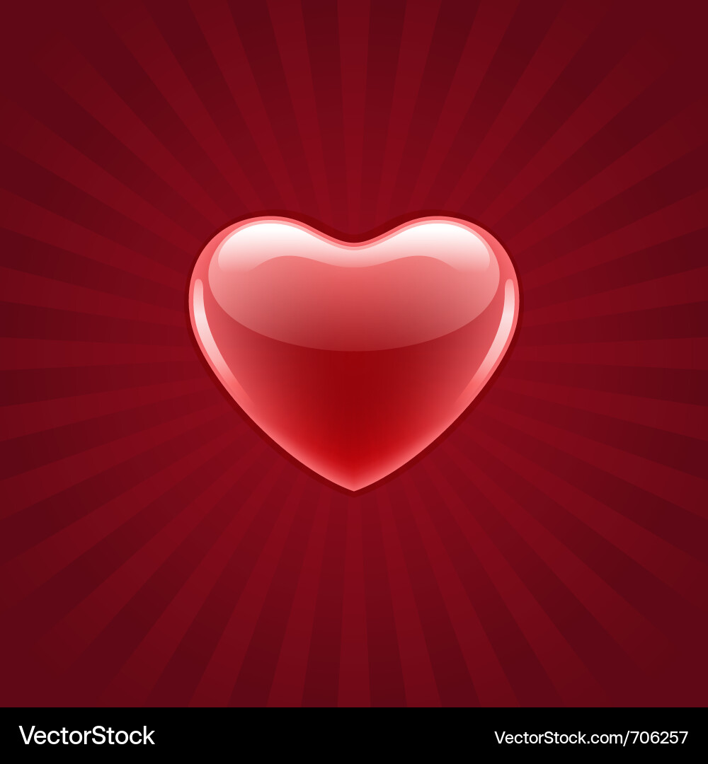 Red shiny heart Royalty Free Vector Image - VectorStock