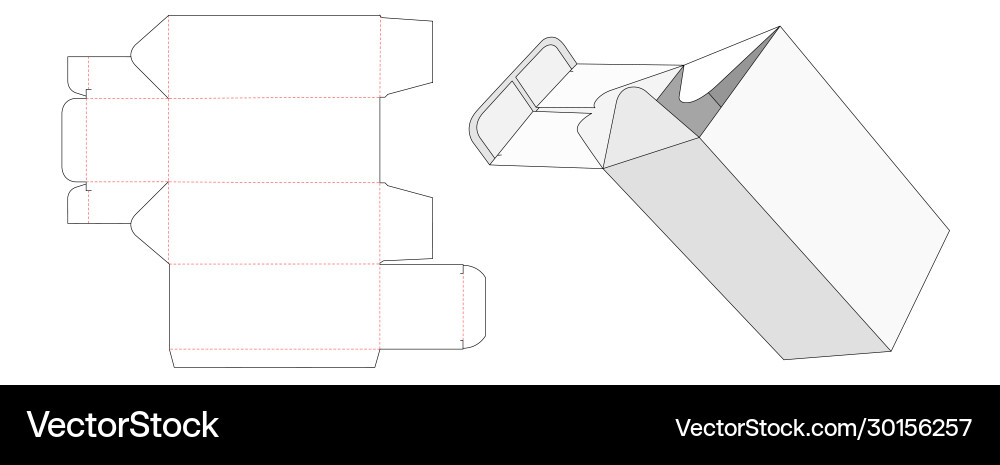 Reverse tuck end packaging die cut template Vector Image