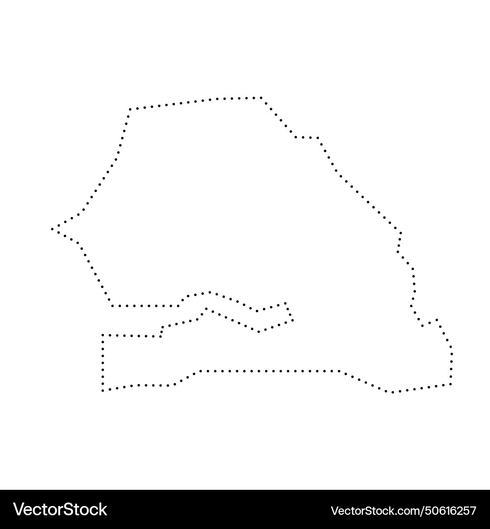 Senegal dotted outline map Royalty Free Vector Image