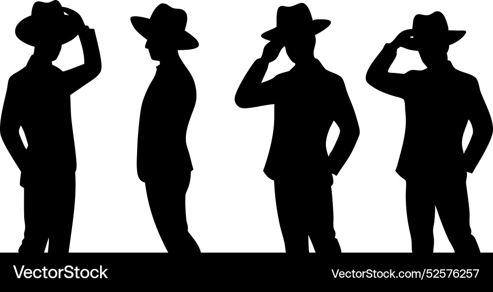 Silhouette of a man adjusting hat 2 Royalty Free Vector