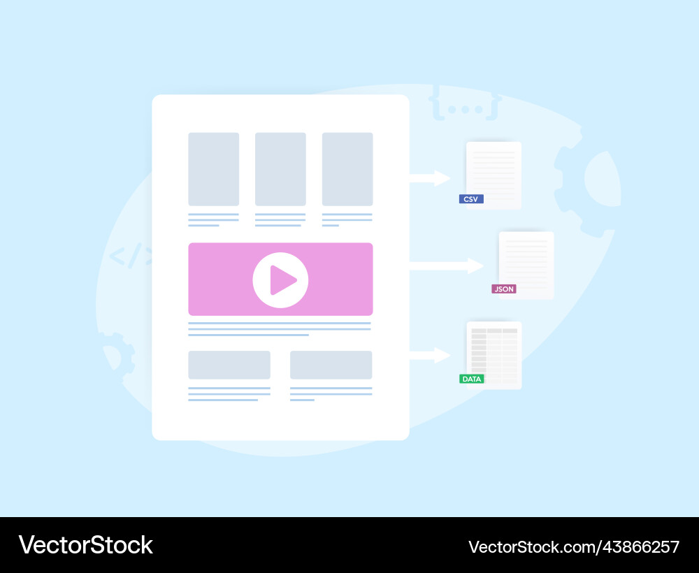 Web scraping with data extraction concept Vector Image
