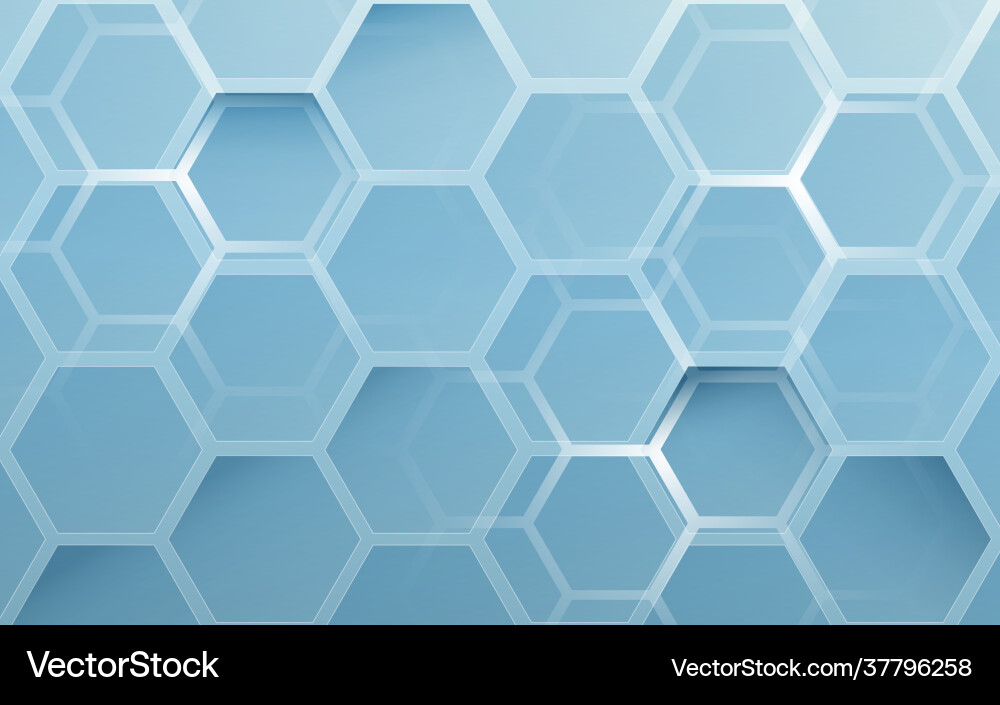 Abstract blue geometric hexagon background Vector Image