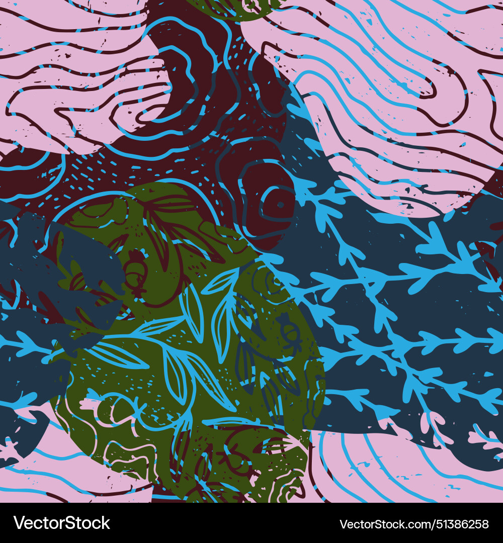 Abstract seamless pattern organic shapes texture Vector Image