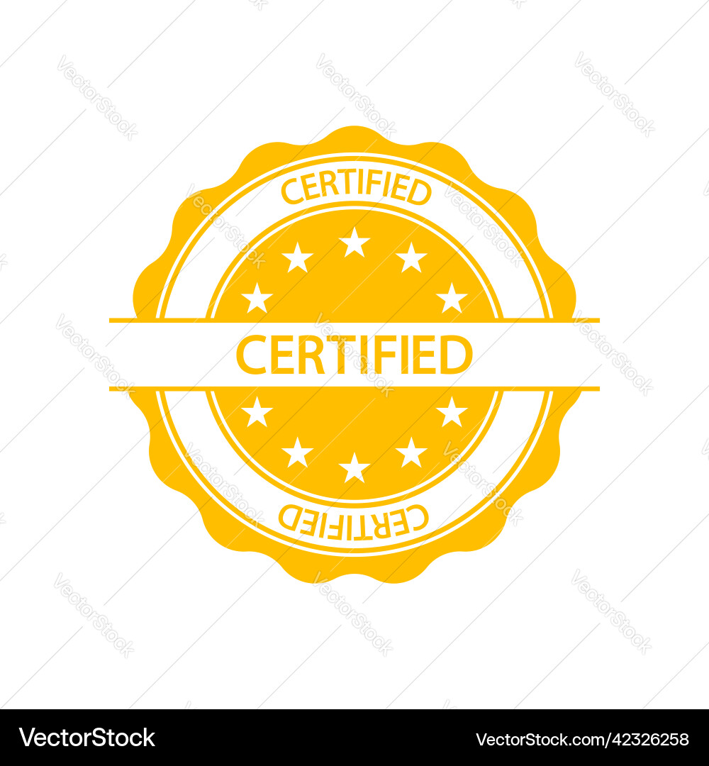 Certified stamp certificate seal Royalty Free Vector Image