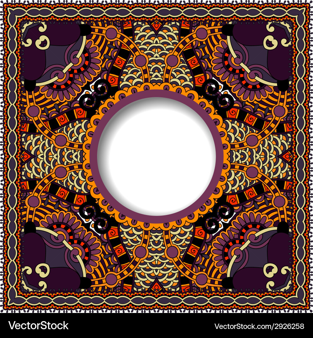 Decorative pattern of ukrainian ethnic carpet Vector Image