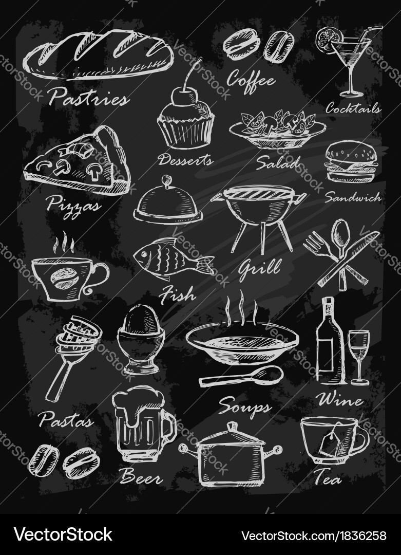 Menu icons Royalty Free Vector Image - VectorStock