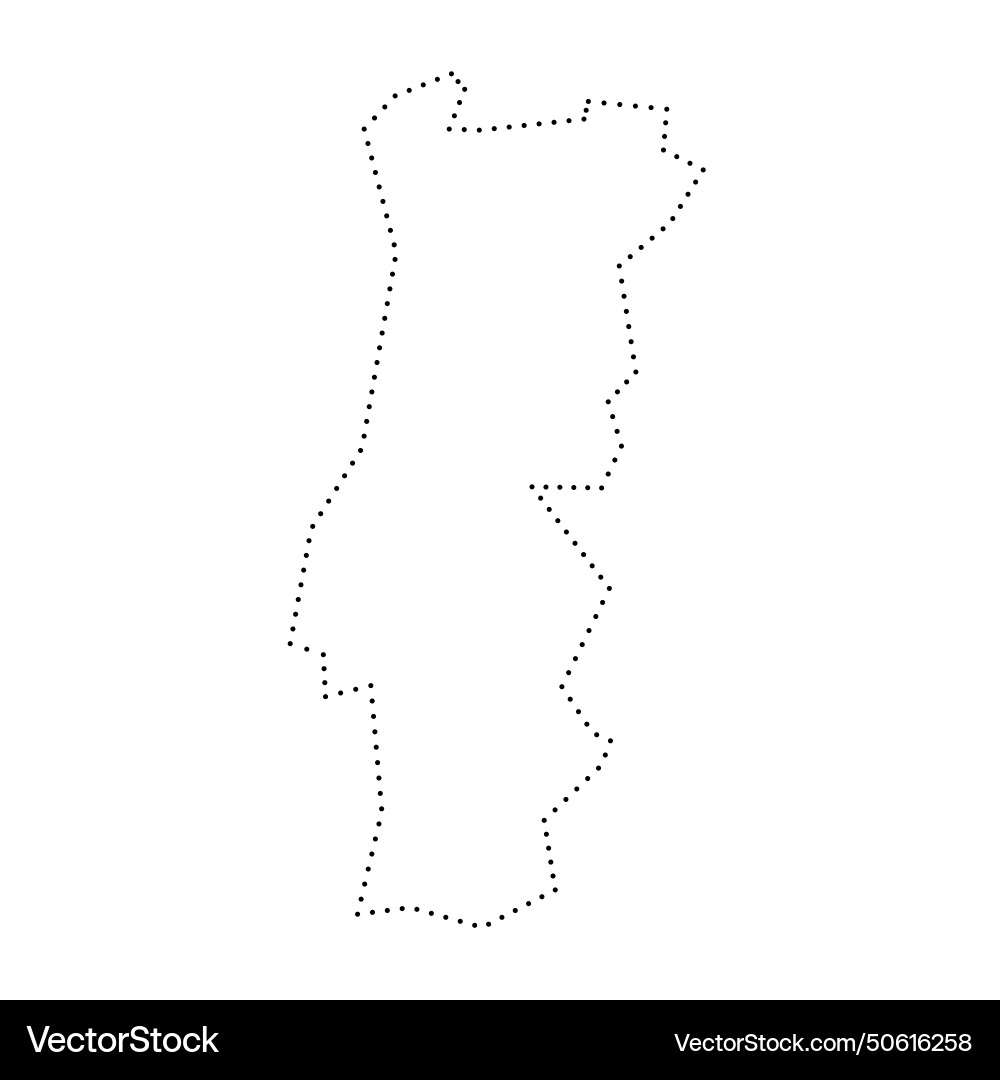 Portugal dotted outline map Royalty Free Vector Image