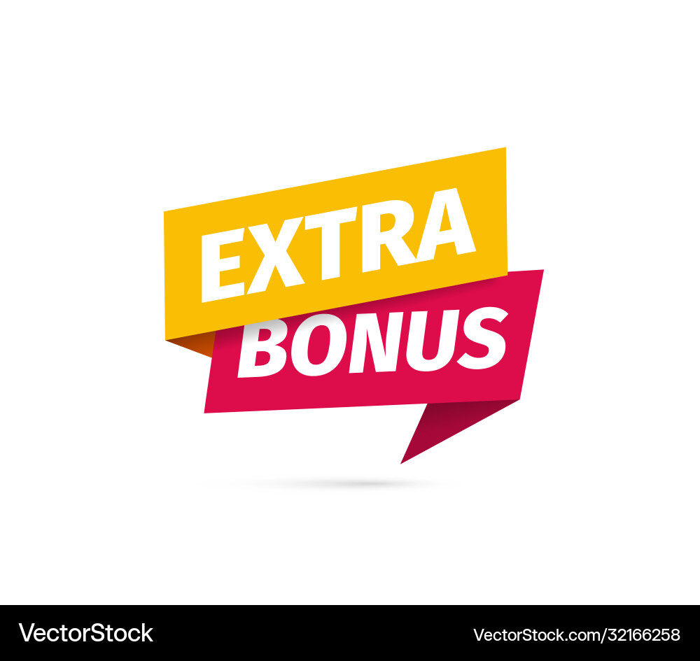 Red and yellow extra bonus isolated icon Vector Image