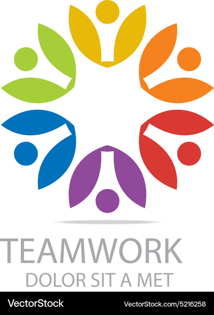 Teamwork people human colorful design Royalty Free Vector
