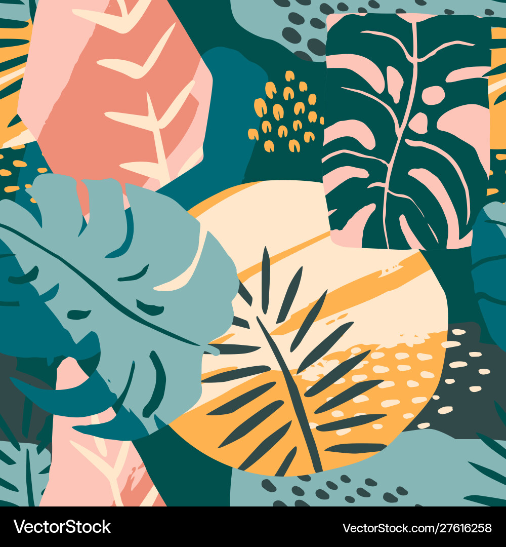 Tropical Leaf Pattern Royalty Free Vector Image