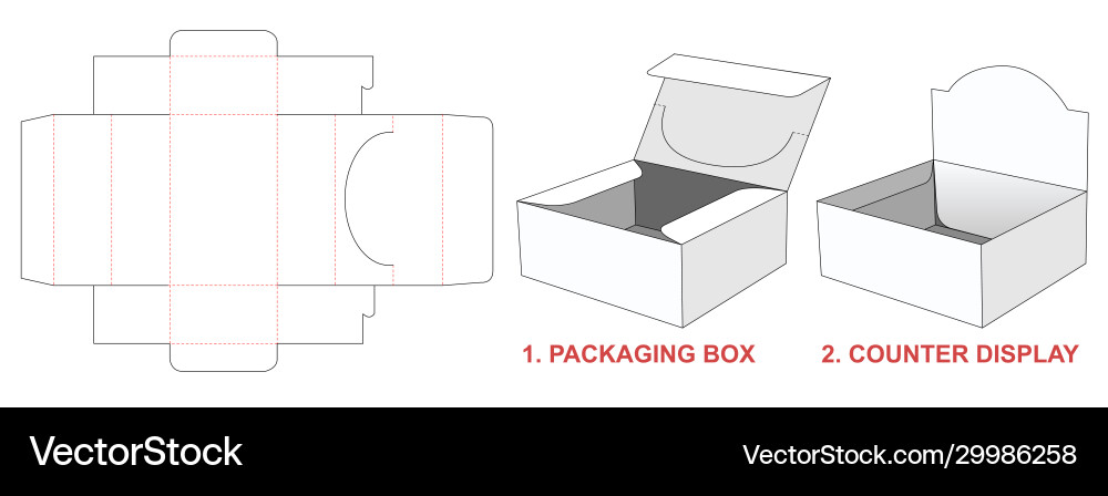 Two-Piece Packaging Box Template Royalty Free Vector Image