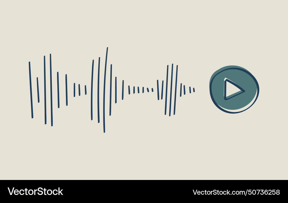 Voice message voicemail play button and audio Vector Image