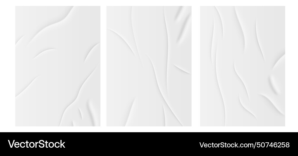 White glued and wrinkled paper background Vector Image
