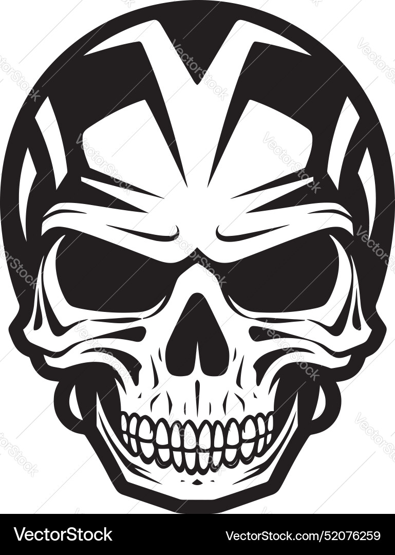 Bonesentry helmeted skull logo design skullarmor Vector Image