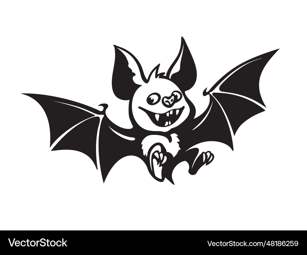 Cartoon halloween vampir bat hand gezogen Vektorbild