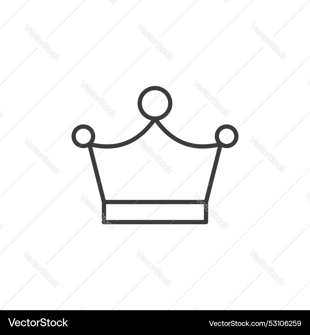 Crown line icon isolated on white background Vector Image