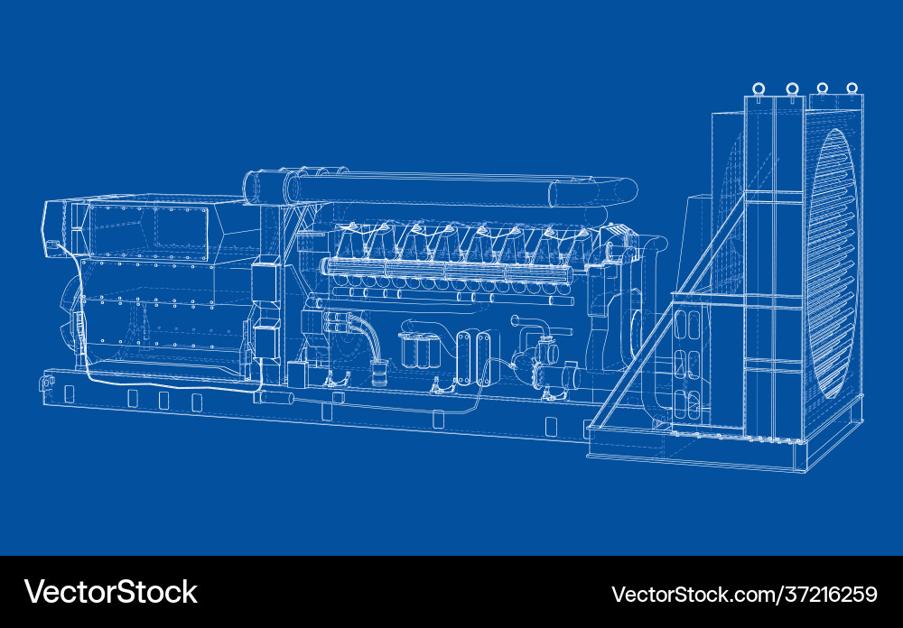 Large industrial diesel generator Royalty Free Vector Image