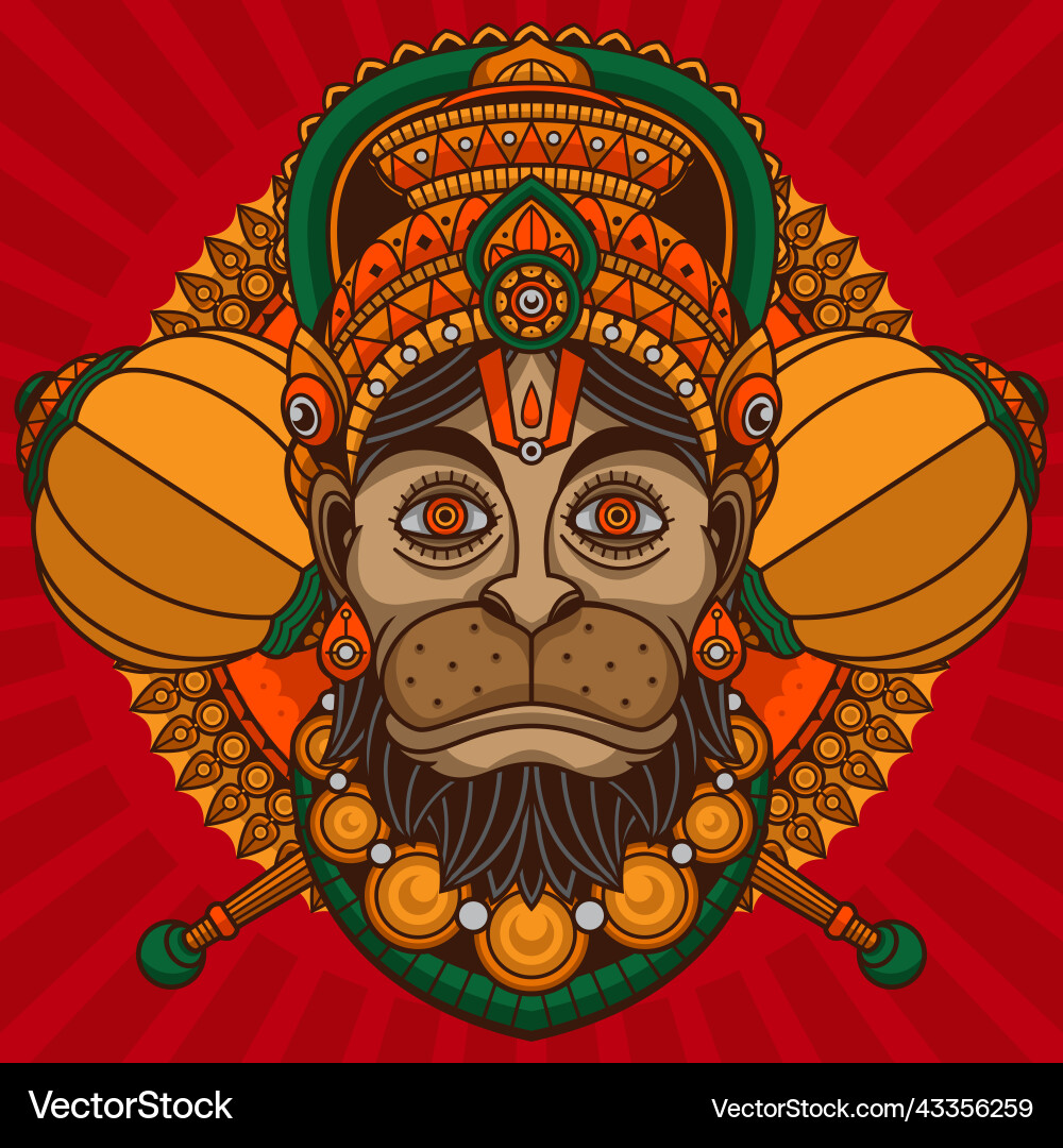 Traditional hanuman Royalty Free Vector Image - VectorStock