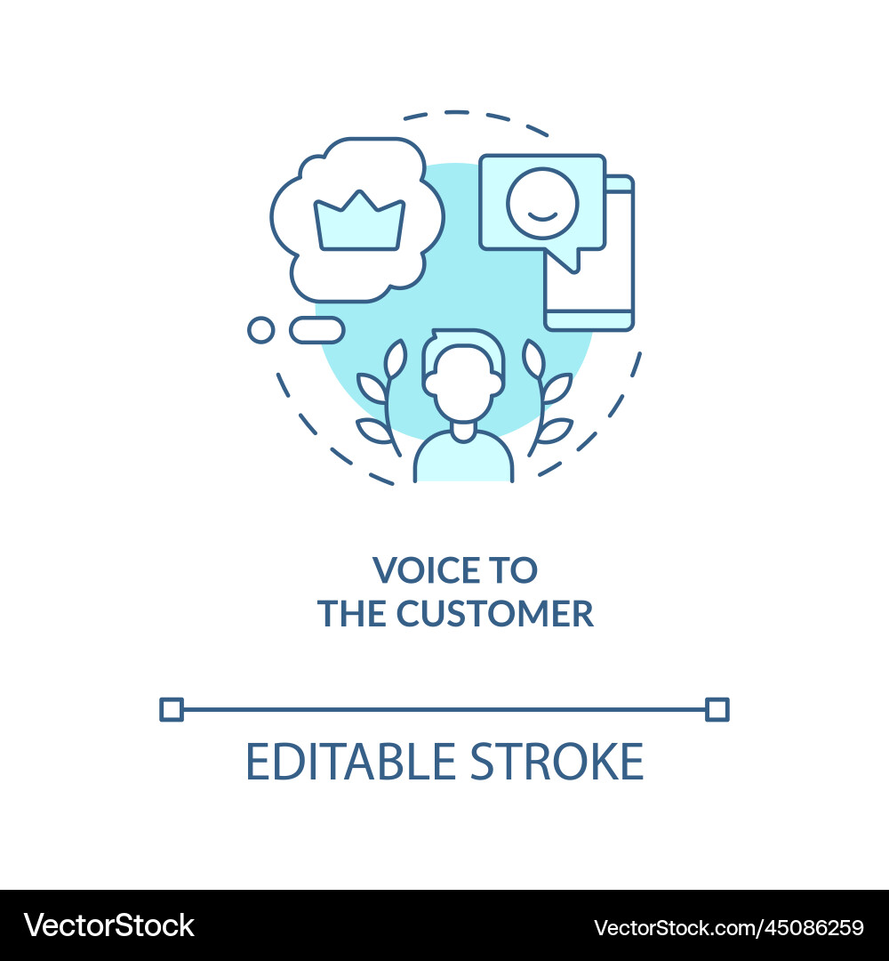 Voice to customer turquoise concept icon Vector Image