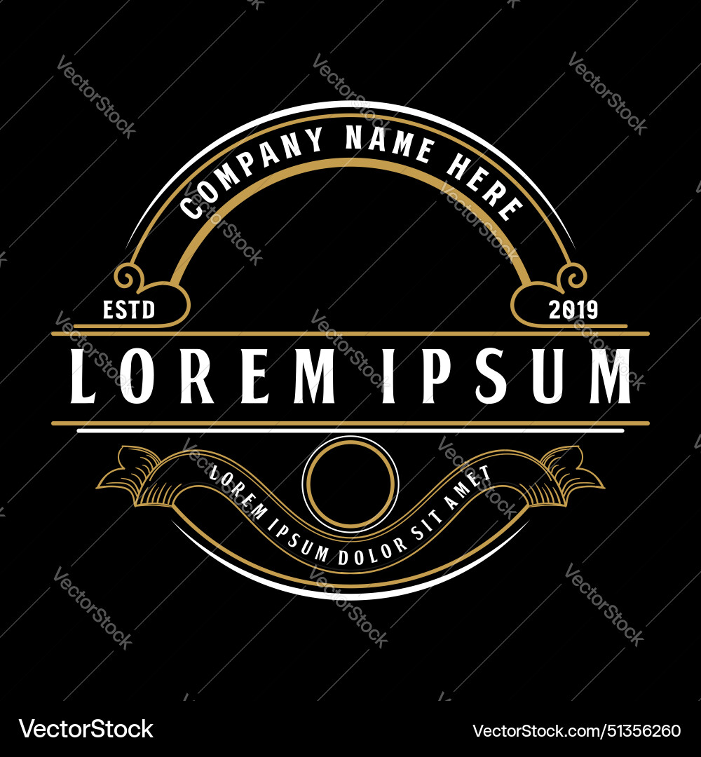 Circle vintage retro ornament blank border frame Vector Image