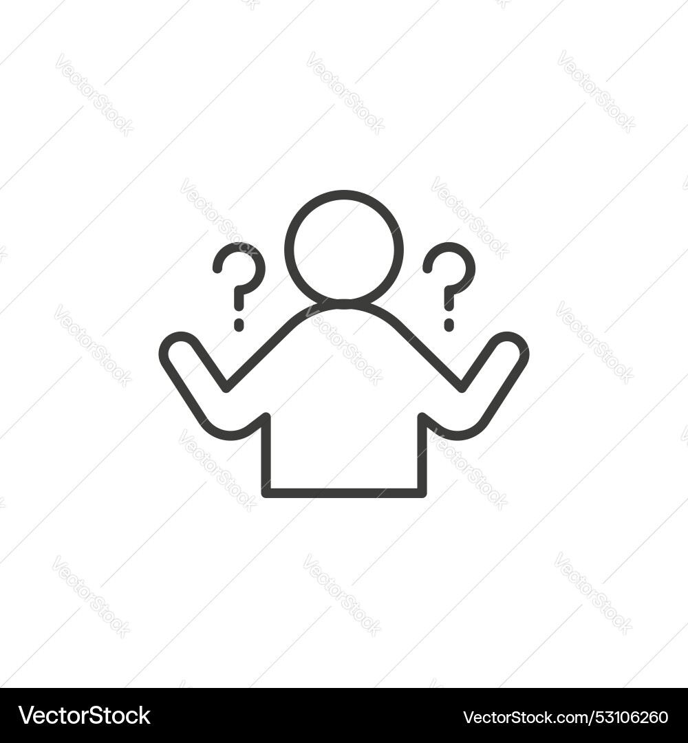 Curious human line icon isolated on white Vector Image