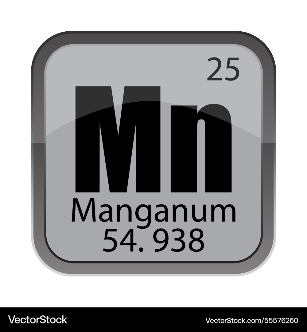 Mn manganum element atomic 25 twenty five mass Vector Image